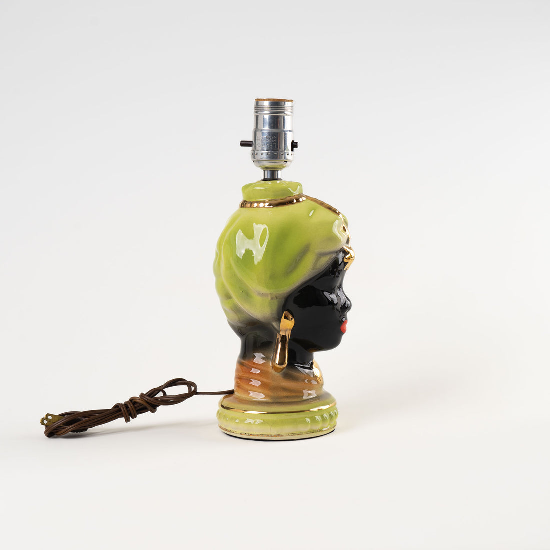 Vintage Green and Gold Ceramic Goddess Lamp Bases - A Pair – The ...