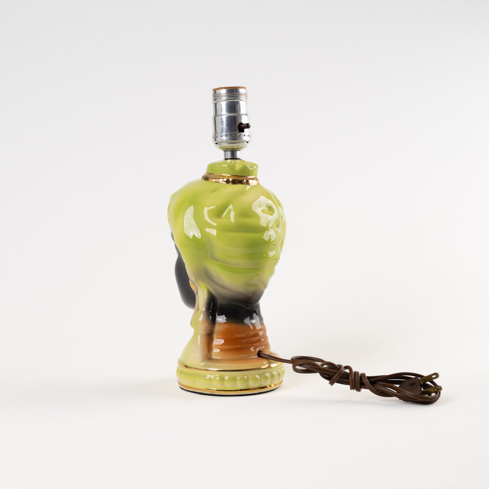 Vintage Green and Gold Ceramic Goddess Lamp Bases - A Pair – The ...