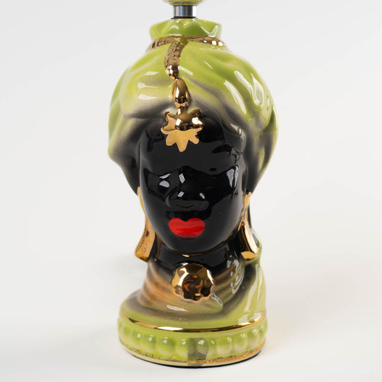 Vintage Green and Gold Ceramic Goddess Lamp Bases - A Pair – The ...