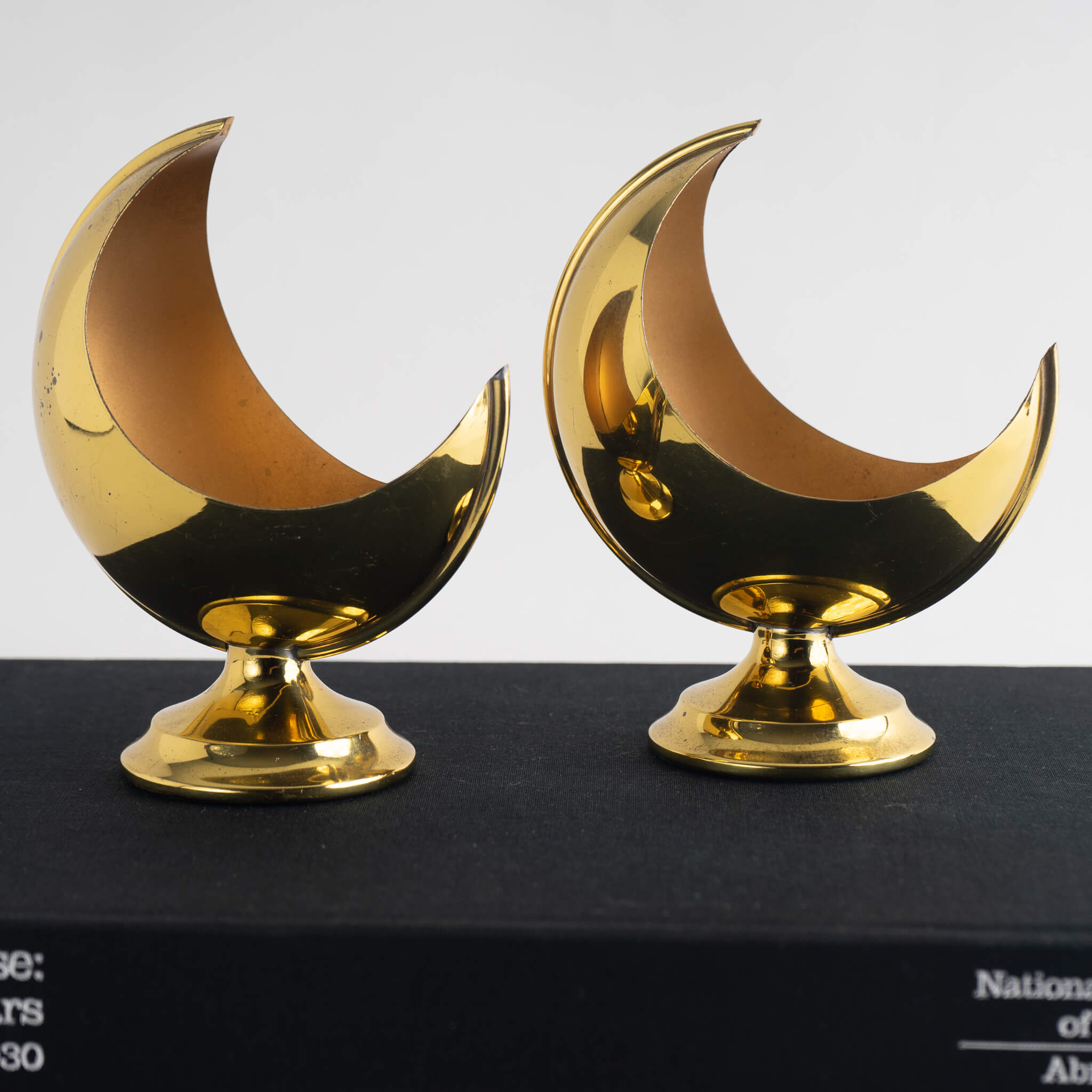 Vintage Brass Crescent Moon Candlestick Holders – The Vintage Advisor