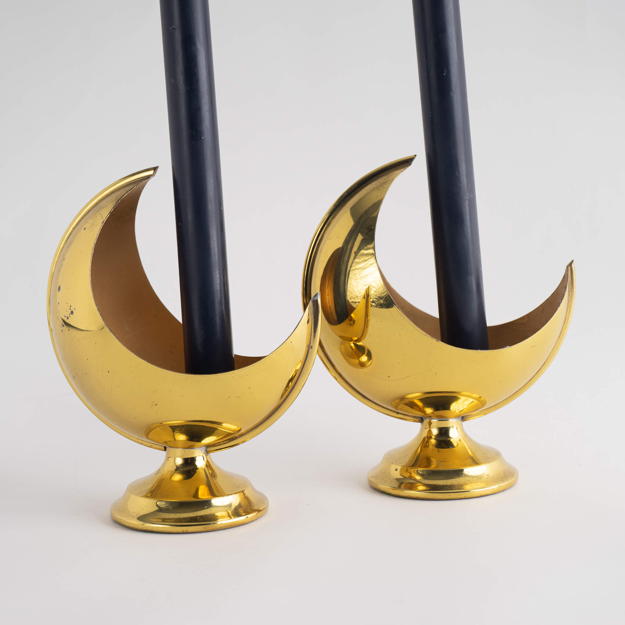 Vintage Brass Crescent Moon Candlestick Holders – The Vintage Advisor
